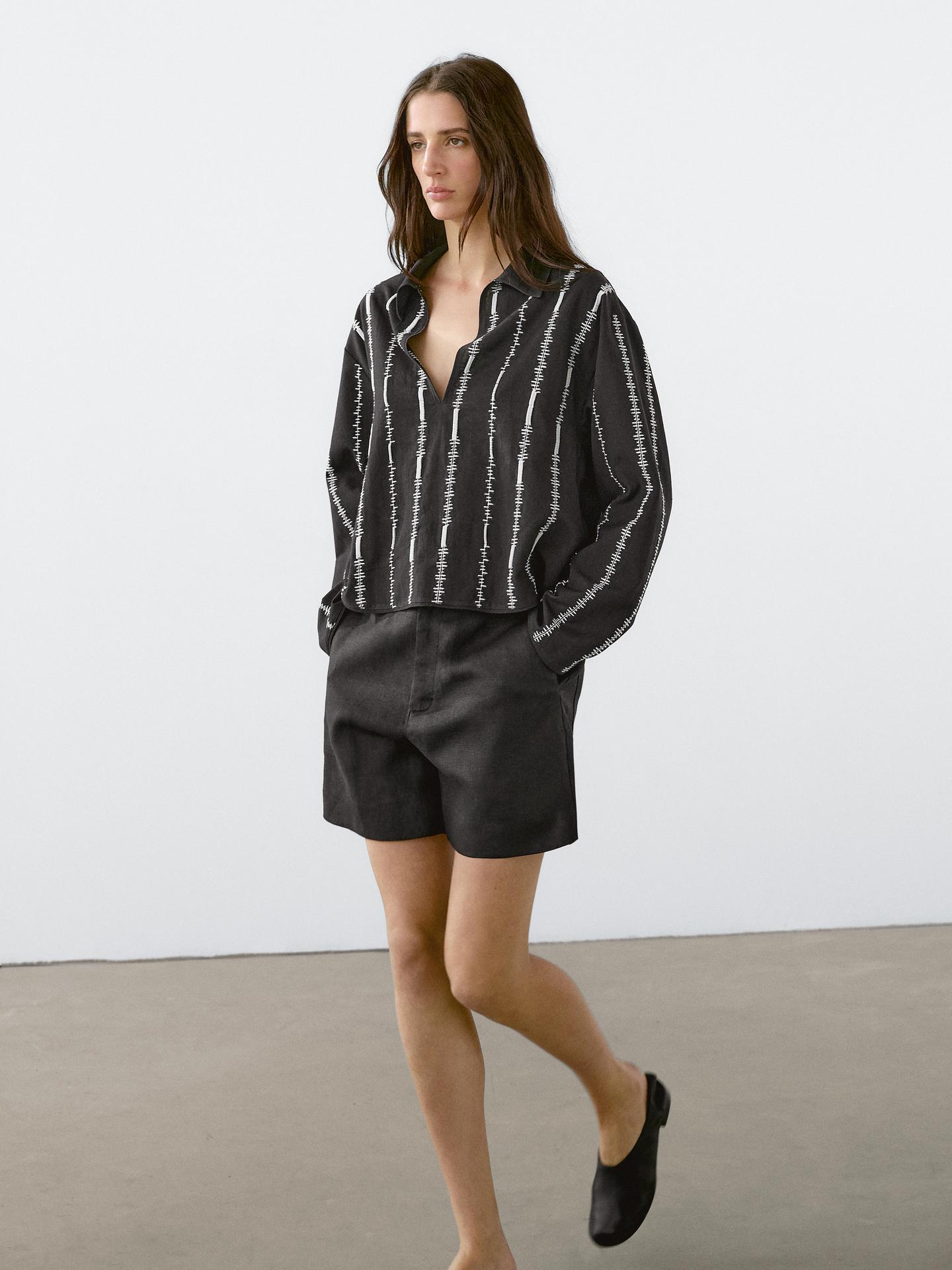 BERMUDA COURT 100 % LIN – JaafaShop