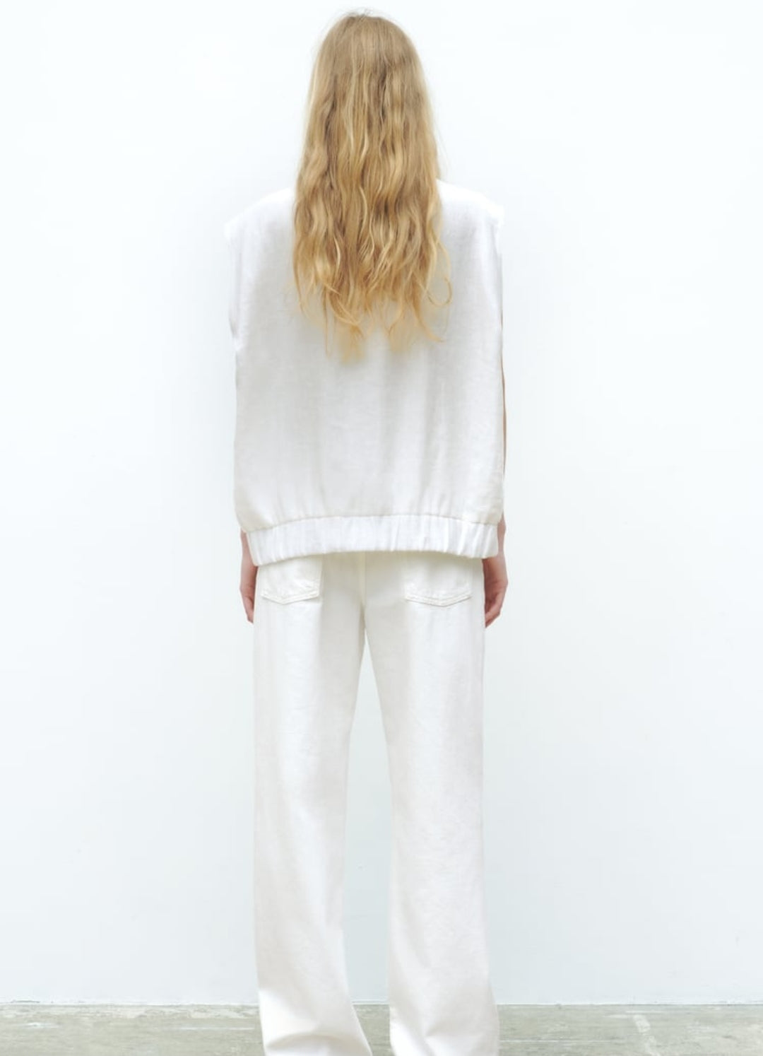 Gilet Oversize En Lin Blanc Cassé Jaafashop